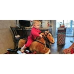 Qaba Kids Spring Rocking Bull, Soft Plush, Authentic Sounds, 39.25x23 ...