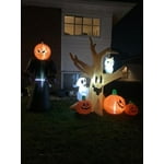 HomCom Outdoor Halloween Decor, 7.5' Lighted Haunted Tree with Owl ...