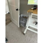 Mainstays Rectangular Open Plastic Hamper, for Narrow Spaces, White ...