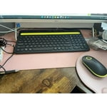 Onn+ Multi-Device Wireless Full-Size Keyboard and Mouse Set, Gray and ...