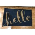 18x30 NAT Black Hello Doormat - Walmart.com