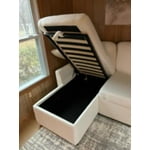 Papajet 2-in-1 Convertible Sofa Bed with Storage Chaise, White Sherpa ...