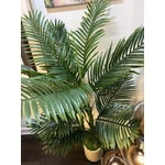 6 ft Artificial Golden Cane Palm Tree with Large White Planter, Faux ...