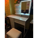 Fairy Makeup Vanity for Bedroom with LED Mirror, Lights, 4 Drawers, USB ...