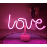BrightSide 12" Heart Shaped LED Neon Table Light, Pink, Battery-Powered ...