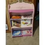 KidKraft Wooden Princess Bookcase with Crown Accent, Shelves and Hidden ...