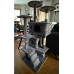 NiamVelo Large Adult Kitty 54-in Tall Double Condo Cat Tree Tower ...