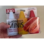 Joie Mini Condiment Containers, 3pc set. Refillable Red, White, and ...