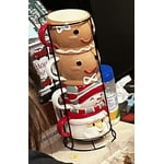 Holiday Time 4-Piece 12oz Snowman Glazed Stoneware Ceramic Stacking Mug ...