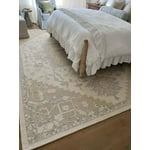 SAFAVIEH Micro-Loop Braylon Floral Runner Rug, Ivory/Navy, 2'3" x 7 ...