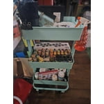 Lexington Dusty Blue 3-Tier Metal Rolling Cart with Utility Wheels by ...