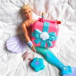 Barbie Dreamtopia Merman Doll, Blonde with Pink Shell Necklace ...