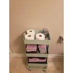 Lexington Dusty Blue 3-Tier Metal Rolling Cart with Utility Wheels by ...