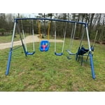 Sportspower Arcadia Kids Outdoor Playground Swing Set with Trapeze, 2 ...