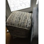Signature Design by Ashley Contemporary Absalom Pouf Denim - Walmart.com