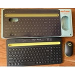 Onn+ Multi-Device Wireless Full-Size Keyboard and Mouse Set, Gray and ...