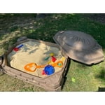 Step2 Naturally Playful Sandstone Beige Plastic Sandbox Toy with Cover ...