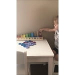 Melissa & Doug Counting Shape Stacker, Wooden Educational Toy with 55 ...