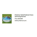 Summer Waves Elite 14' x 42" Premium Frame Above Ground Swimming Pool ...