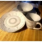 Free Shipping! Elama Rustic Birch 16 Piece Stoneware Round Dinnerware ...