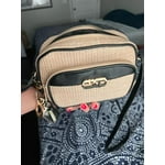 Time and Tru Women's Dorian Camera Crossbody Handbag, Black and Beige ...