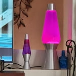 Lava Original 27-Inch Silver Base Grande Lamp with Pink Wax in Purple ...
