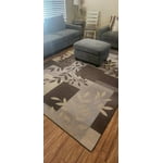 Mainstays Traditional Leaf Block Rust Brown Print Indoor Accent Rug, 2 ...
