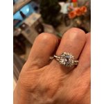 925 Silver Multilayer Round Cut White Sapphire Full Diamond Engagement ...