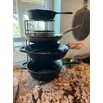 Cuisinel 5-Tier Black Silicone Coated Pan Rack, Cookware Stand, Cooking ...