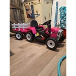 Costway Electric Kids Ride On Tractor, Detachable Trailer, 12V ...