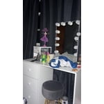 Hofitlead Velvet Vanity Chair & Ottoman, Upholstered Makeup Footstool ...