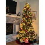 Puleo International 7.5 ft. Tall Pre-Lit Slim Fraser Fir Artificial ...