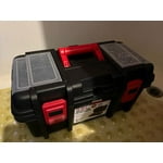 Hyper Tough 16-inch Toolbox, Plastic Tool and Hardware Storage, Black ...