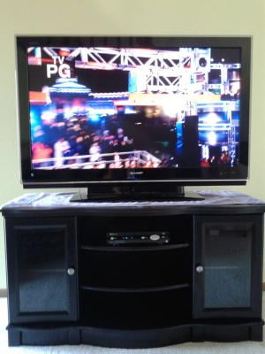 Sauder Regency Panel TV Stand Estate Black Finish Adjustable Shelves for TVs up to 50 Walmart