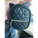 Claire's Black Cat Quilted Mini Backpack Keychain, PU - Walmart.com