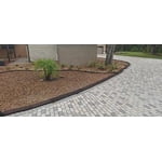 GroundSmart Curb Landscape Edging, 4' Brown Rubber Garden Border, 4 ...