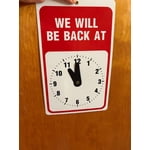 Assured Signs, Will Return Sign, 7.7x11.7 inches, Red & White Plastic ...