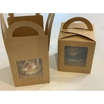 "Juvale 50-Pack Single Cupcake Boxes, Kraft Paper with Inserts, Window, 3.7""x4.2""x3.7 ...