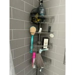 Mainstays Tension Rod Shower Caddy, 3-Tier Corner Pole, Adjustable from ...