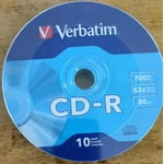 Verbatim CD-R 700MB 80 Minute 52X Recordable Blank Disc 10 Pack Wrap - Walmart.com