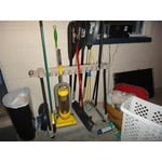 Suncast Steel Tool Storage Rack with Wheels, Yard Outdoor Organizer for ...