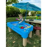 Step2 Cascading Cove Blue Plastic Sandbox and Water Table for Toddlers ...