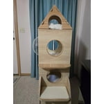 Pefilos 54" Multi-Level Cat Tower for Indoor, Cat Tree Rocket Shape ...