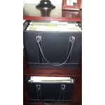 Blue Faux Leather Business File Bag: Chic Document Organizer & Travel ...