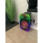 QFX Portable Bluetooth Rechargeable Speaker with Party Lights, TMS-1560 ...