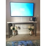 SAFAVIEH Josef Retro Lacquer Floating Top Console Table White / Dark ...