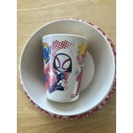 Zak Designs Kids Spiderman Melamine Dinnerware Set 3pcs with Plate Bowl ...
