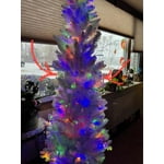 NALONE 6FT White Pre-Lit Christmas Tree with Remote Control and Timer, Artificial Full Spruce ...