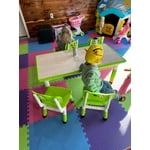 LAZY BUDDY Adjustable Kids Table & 4 Chairs Set - Dining & Art Desk ...