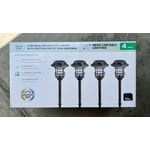 Mesh Linkable Series 4-Pack Solar LED Security Pathway Light w/ LiFePO4 ...